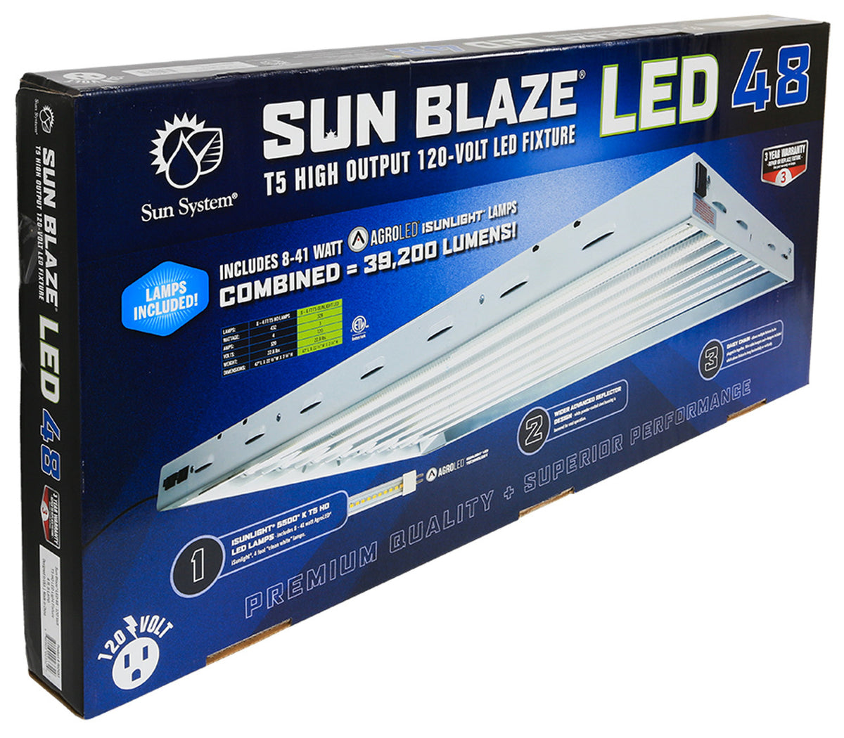 Sun Blaze T5 LED 48 4ft 8 bulb - 120v — HydroPros
